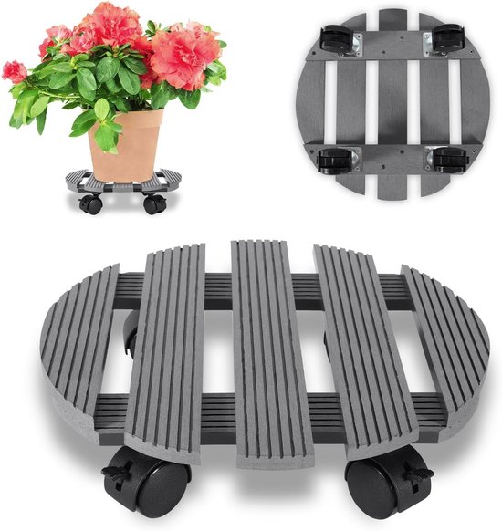 Plantenroller Vierkant 30 x 30 cm voor Binnen en Buiten met Wielen ...