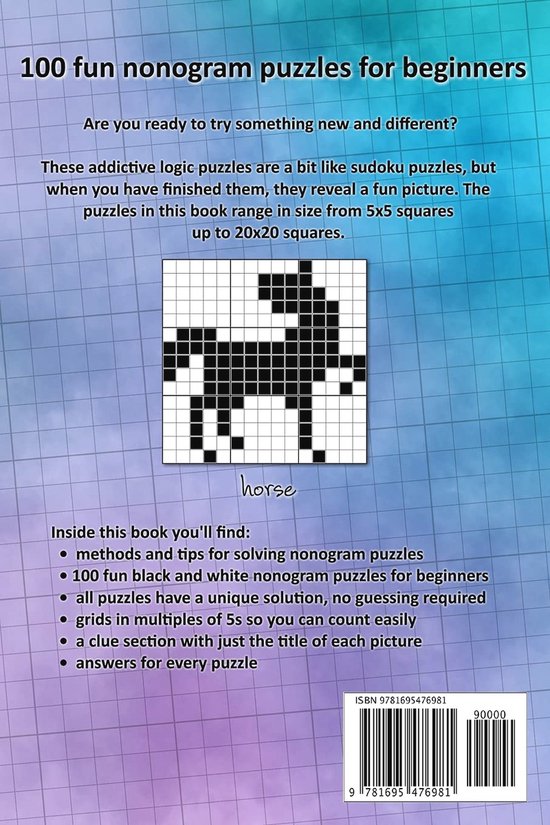 Nonogram Puzzels voor Beginners - 100 Leuke Logica Puzzels | bol