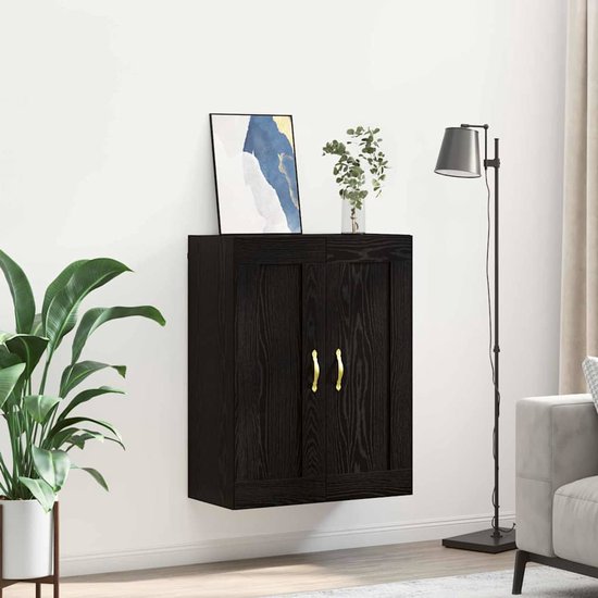 Wandkast | Hangkast | Muurkast | Opbergkast Zwart Eiken 69,5 x 34 x 90 ...
