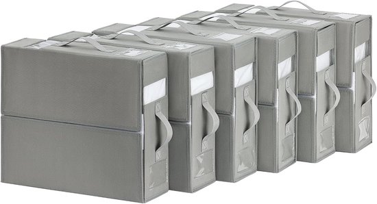 Opbergdoos voor onderbed - 6 stuks opvouwbare opbergdozen met deksel in ...