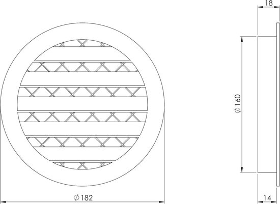 Rond Ventilatie Rooster 160mm Zwart - Inbouw Rooster met Muis- en ...