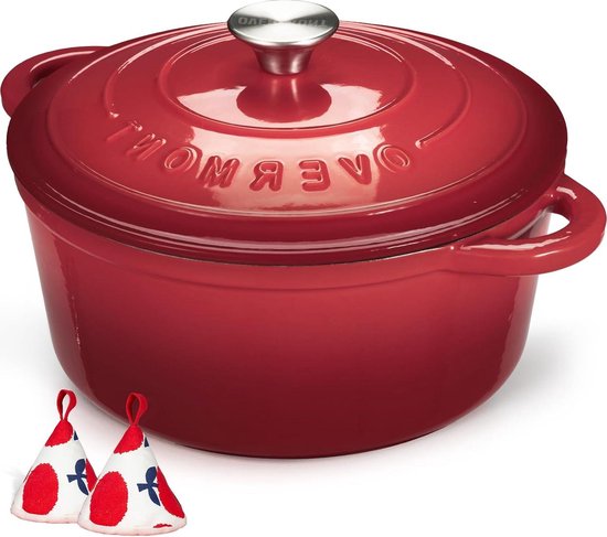 Emaille braadpan met deksel - Gietijzeren stoofpan 26 cm ...