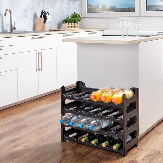 Flessenrek - modulair, stapelbaar ontwerp voor 24 flessen, wijnrek ...