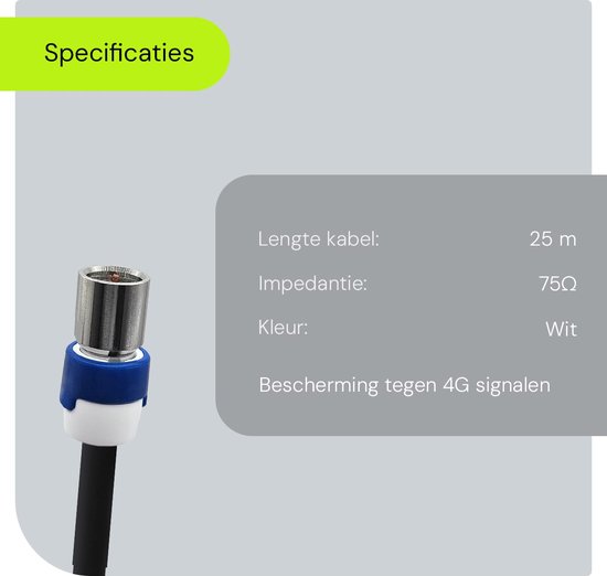 Coax kabel op de hand gemaakt - 25 meter - Zwart - IEC 4G Proof ...