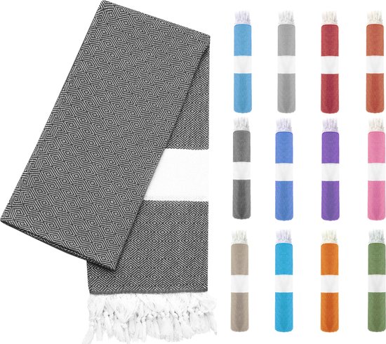 Turquoise Home Ecoluxe Hamamdoek XL 100x200 cm – 100% Katoen ...