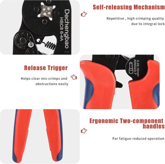 Ferrule Crimping Tool Kit - 1200Pcs Cord-End Ferrules - Self Adjustable ...