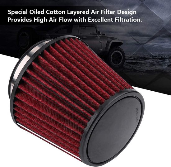Auto Luchtfilter High Flow Inlaat Ronde Kegel Cleaner Clamp-On Motor ...
