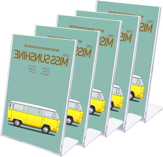 Acryl Poster Menu Houder - 5 x A4 Lean to Perspex Folder Display Stands ...