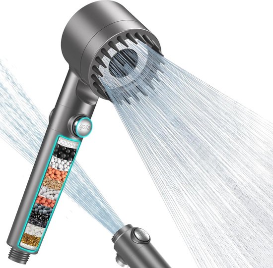 Hogedruk handdouche met filtratie in 15 lagen - 15 m slang - 3 ...