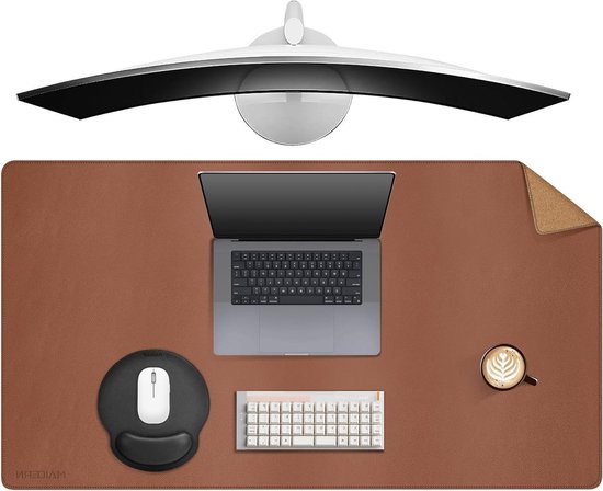 Grote bureaumat kurk en leer 40 x 236 inch - waterdichte muismat voor ...