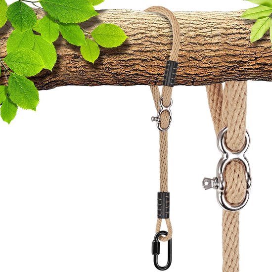 Tree Swing Rope Hammock Tree Straps Hanging Kit Adjustable Rope Quick ...