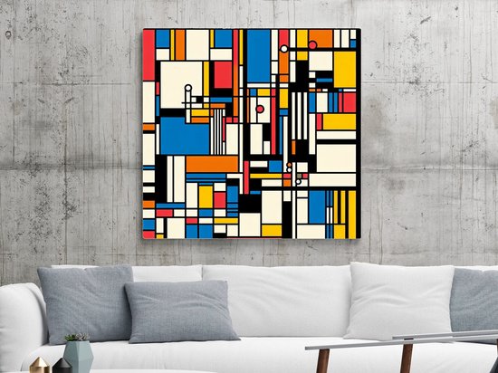 Pop art mondriaan schilderij | Colorful geometric fusion: Mondrian's ...