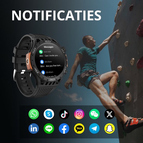 Maoo Explorer Smartwatch - Intern Kompas - Heren - Stainless Steel en ...