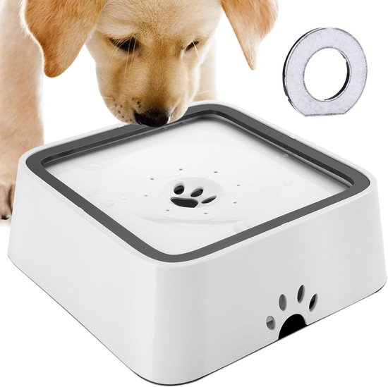 Waterbak voor honden 2L - Drijvende water bowl met filter - Langzame ...