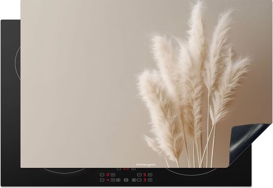KitchenYeah® Inductie beschermer 74x48 cm - Pampas pluimen - Beige ...