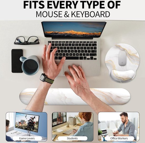 Ergonomische muismat met palmsteun en polssteun - Gelkussen en ...