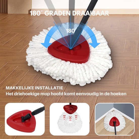 JustValue Mop Hoofd Geschikt Voor Vileda Turbo En Easy Wring & Clean ...