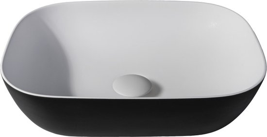 Solid surface waskom Maud zwart EXT | bol