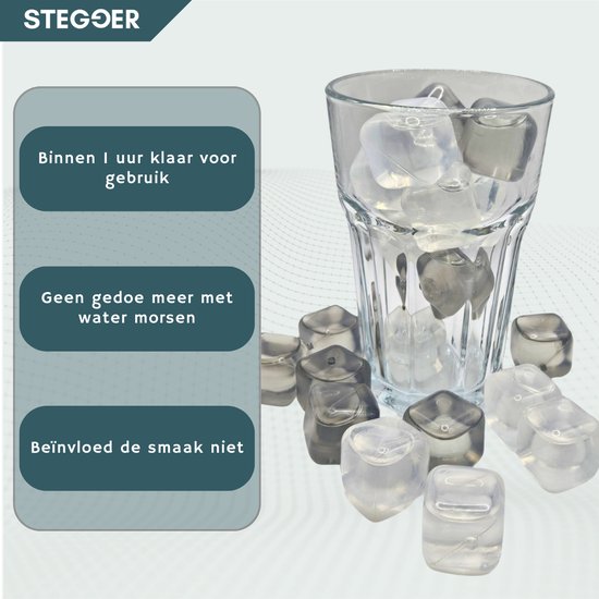STEGGER - Herbruikbare IJsblokjes - IJsblokjes - Plastic IJsblokjes ...
