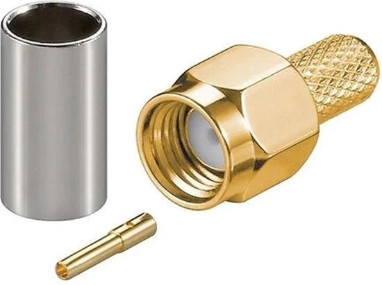 SMA Connector - RP-SMA (m) - RG-58 - Verguld - 1 stuks | bol