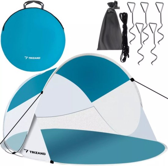 Trizand Pop-up Strandtent - 190x120x90cm - Met Mugennet - Ideaal voor ...