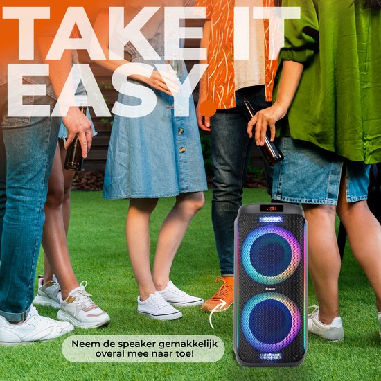 Denver Bluetooth Speaker Party Box TSP - Incl. Microfoon & Discolichten ...