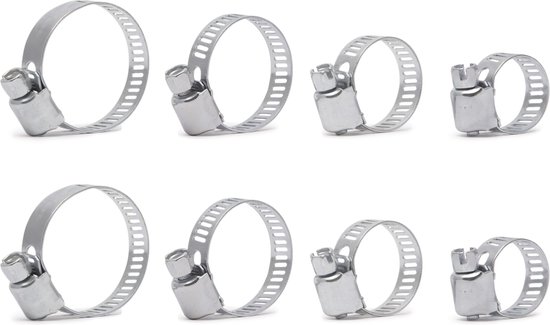 8x Slangenklemmen - Slangenklem 20 tot 40 mm - 2cm t/m 4cm - Set van 8 ...