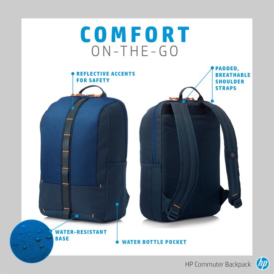 HP Commuter Backpack Blue | bol