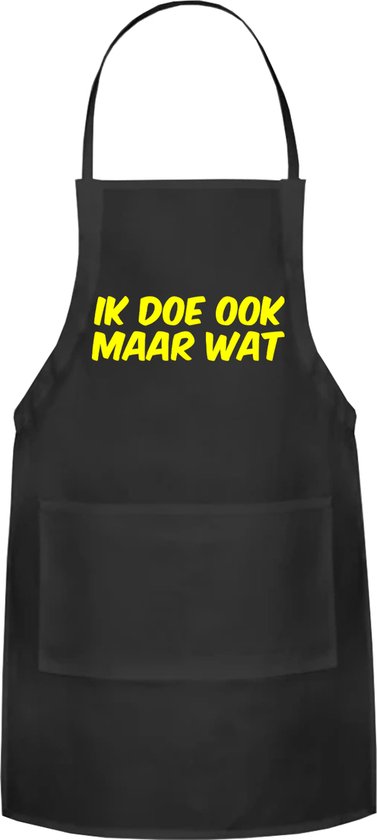 IK DOE OOK MAAR WAT unisex schort - Zwart met gele tekst - One Size ...