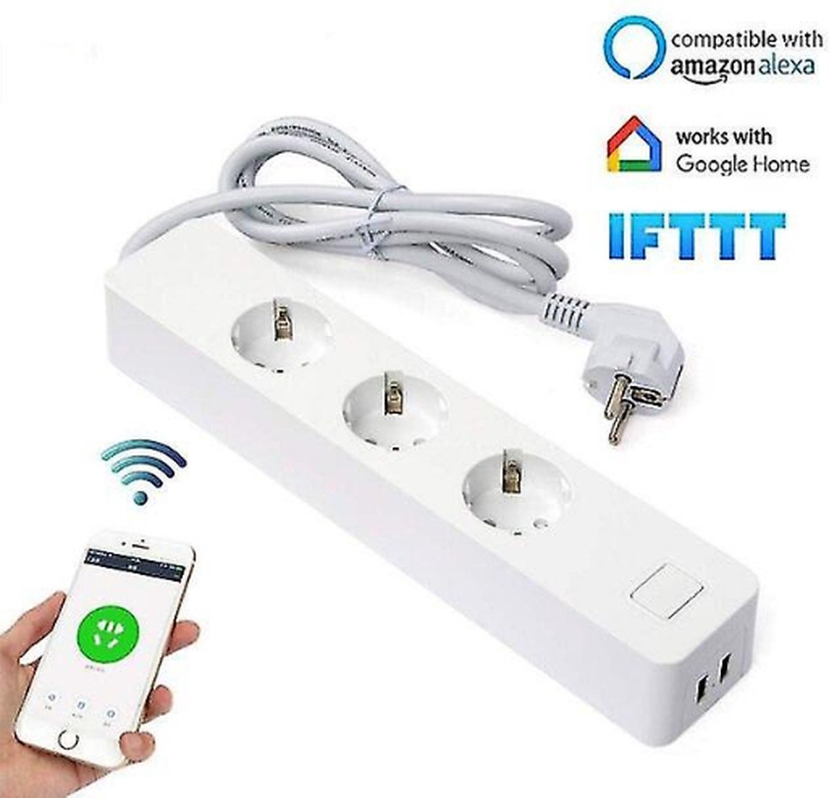 HY Home - SMART Stekkerdoos, WiFi Stekkerdoos - 3x stekker & 2x USB ...