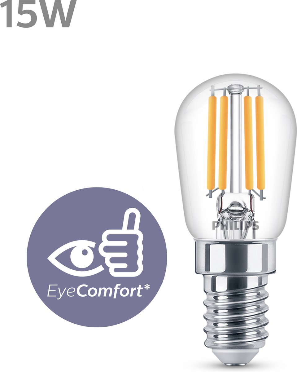 Philips mini kogellamp, 1 W, 12 W, E14, 110 lm, 15000 uur, Warm wit ...