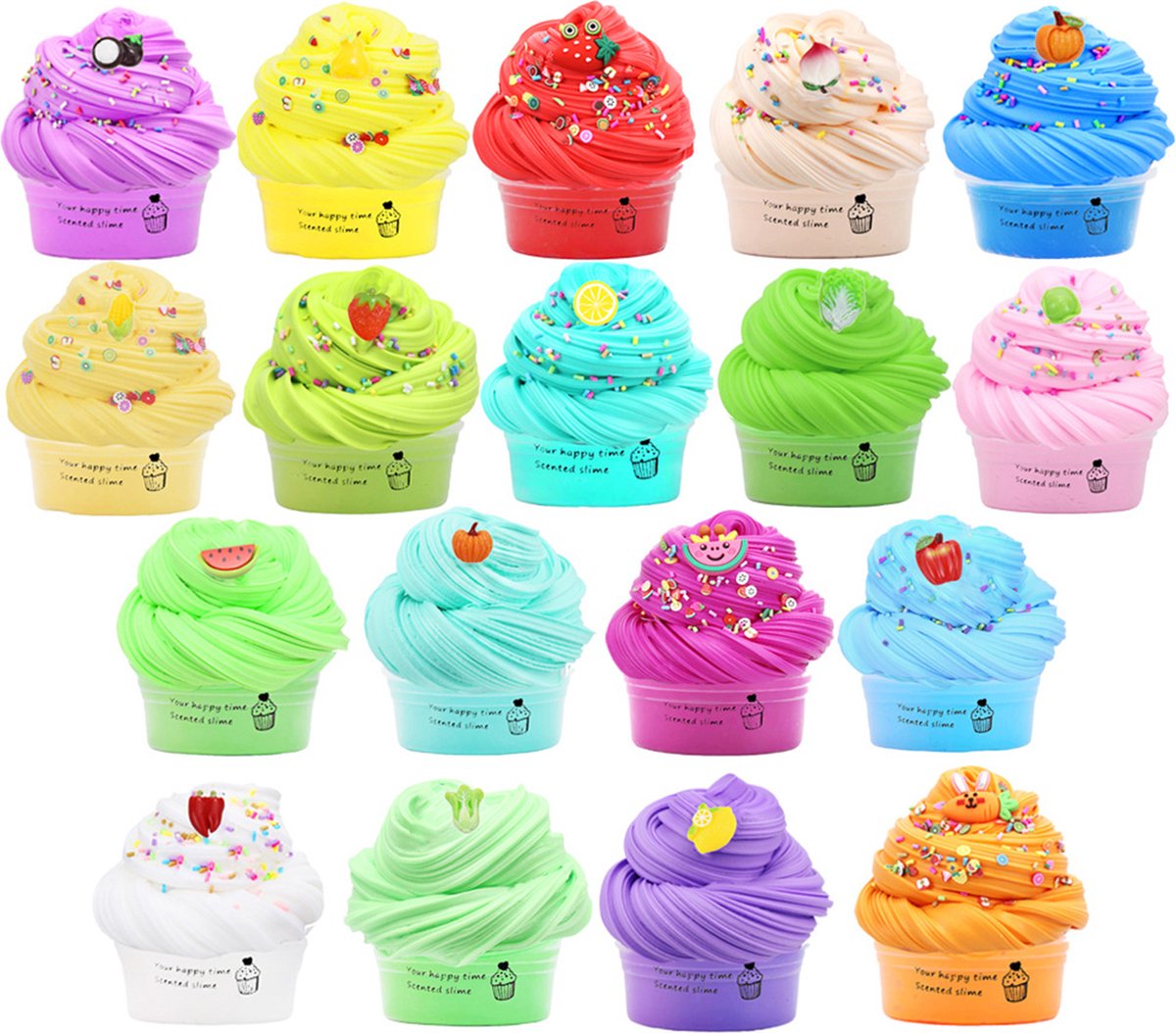 Somstyle Fluffy Slijm Set 18x 50ml - Fluffy Slime Kit - Motoriek ...