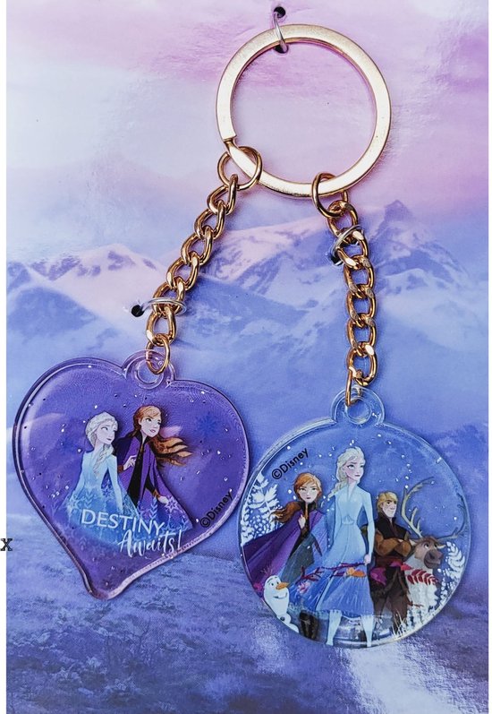 Disney - Frozen - sleutelhanger - prinses - blauw - paars - anna - elsa ...