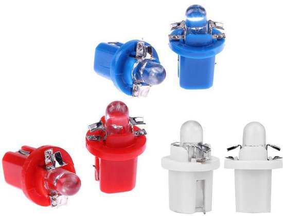 4x T5 1 LED B8.5d CANBus Led Lamp | ROOD | 400 Lumen | Type T59430-R ...