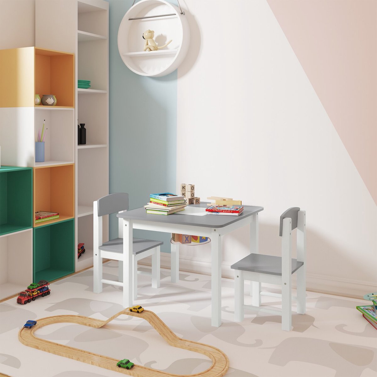 Kamyra® Kindertafel en 2 Stoeltjes - Kindermeubels, Tafel, Tafeltje ...