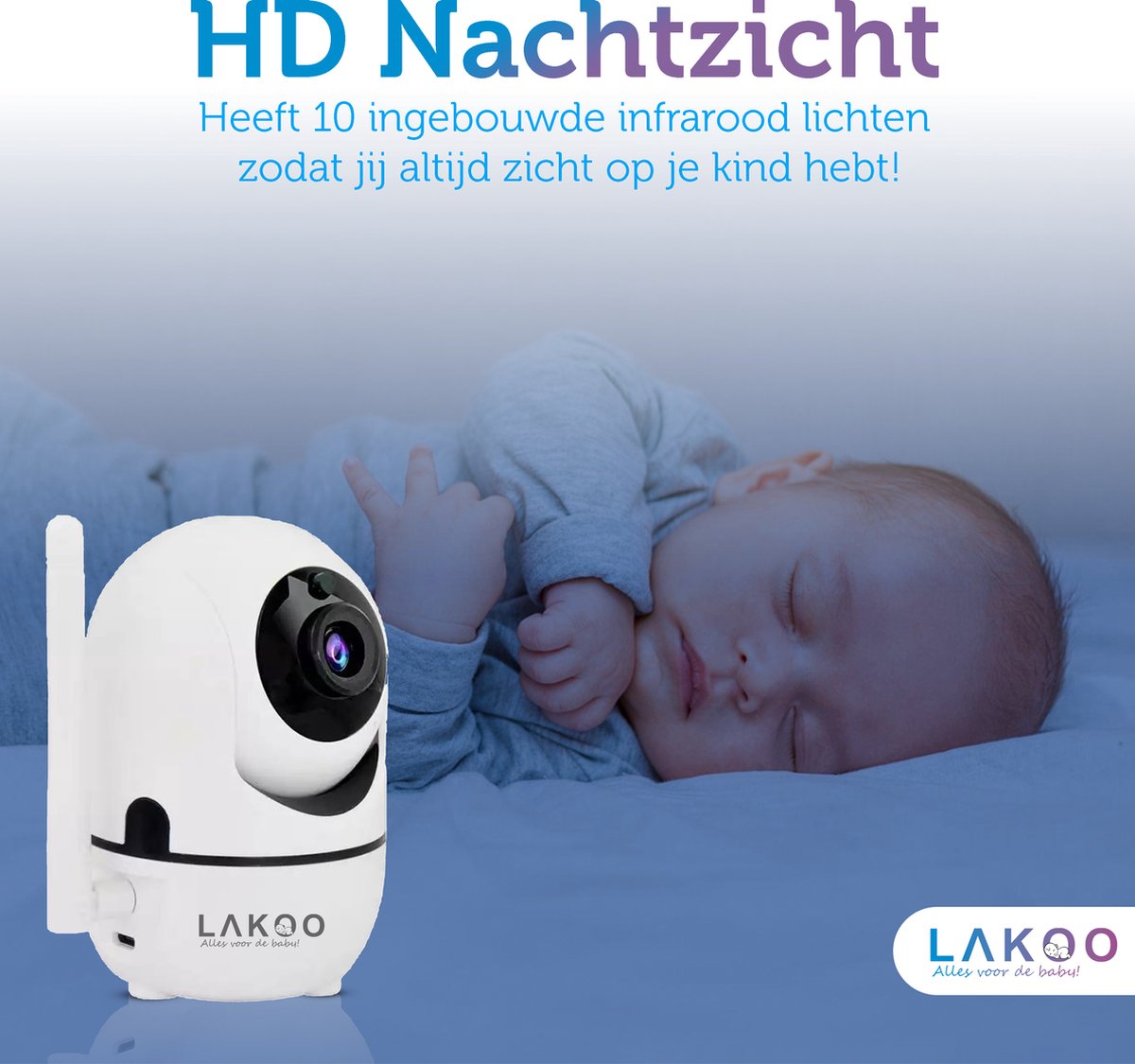Lakoo- 2 x (stuks) Babyfoon met camera - Babyfoon - Huisdiercamera ...