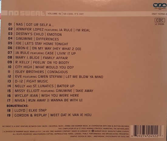 No Sweat 16 - CD album van Various Artists | bol