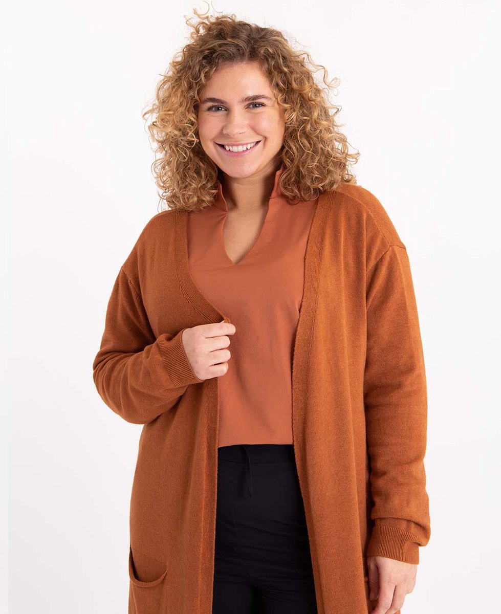 Bruine Vest van Je m'appelle - Dames - Plus Size - Maat 50/52 - 3 maten ...