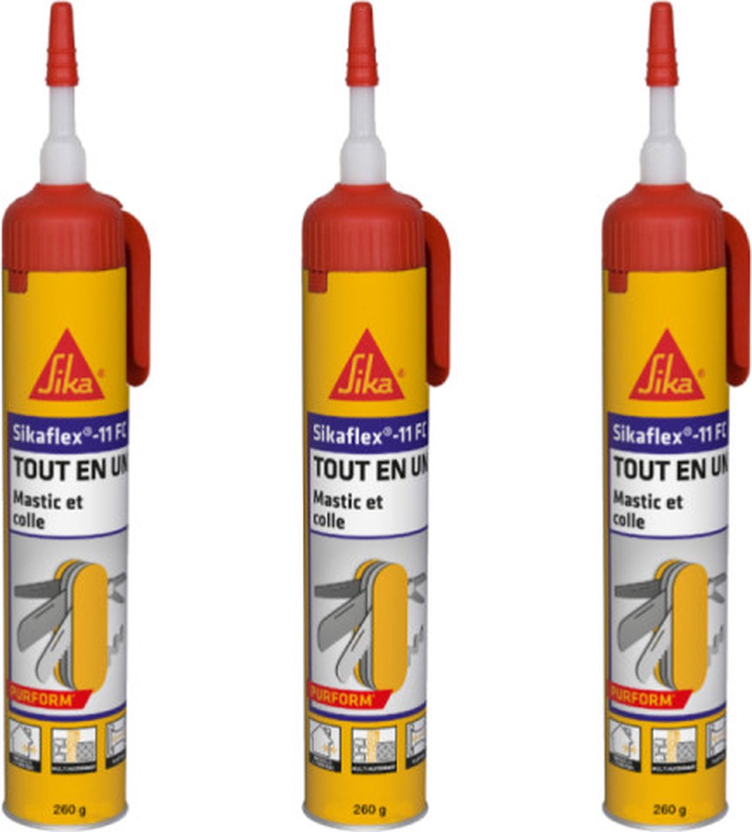 Set van 3 SIKA Sikaflex 11 FC Purform multi-purpose lijmen - zonder ...