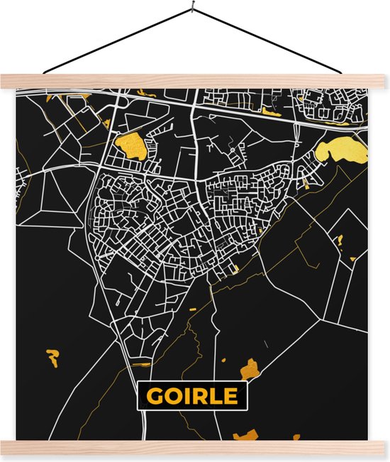 Posterhanger incl. Poster - Schoolplaat - Plattegrond - Black en gold ...