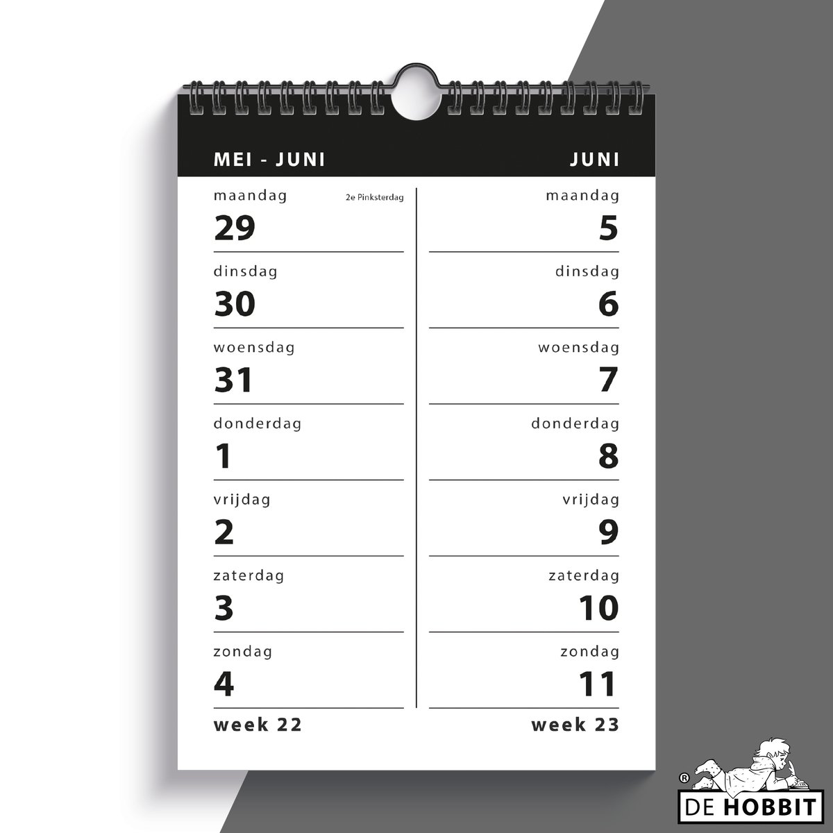 A4 Weekkalender Schooljaar 2023 - 2024 Zwart | bol.com