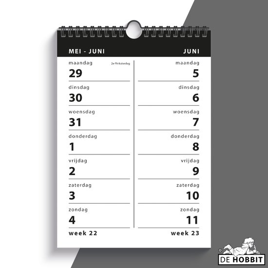 A4 Weekkalender Schooljaar 2023 - 2024 Zwart | bol.com