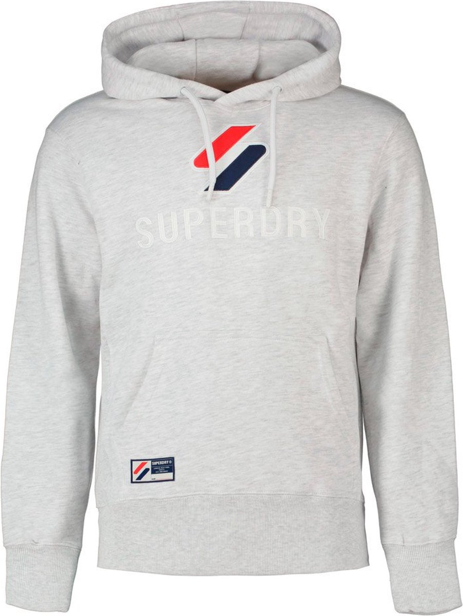 SUPERDRY Code Logo APQ2 Capuchon Mannen Ice Marl - Maat L | bol.com