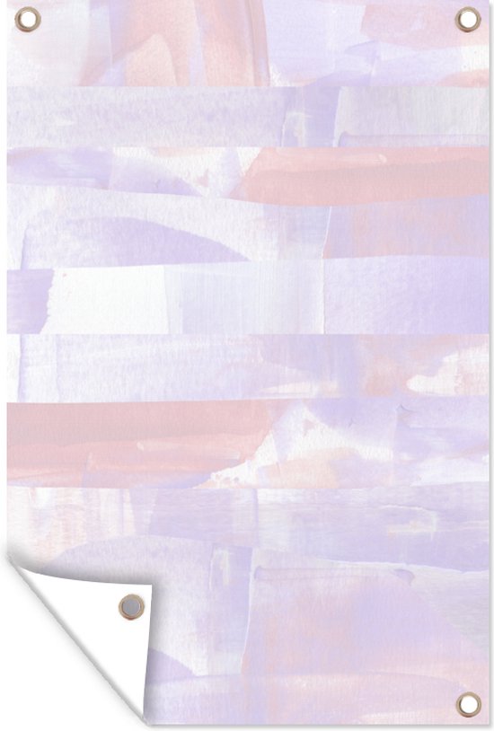 Tuindoek - Schutting decoratie - Verf - Pastel - Roze - Lila - Paars ...