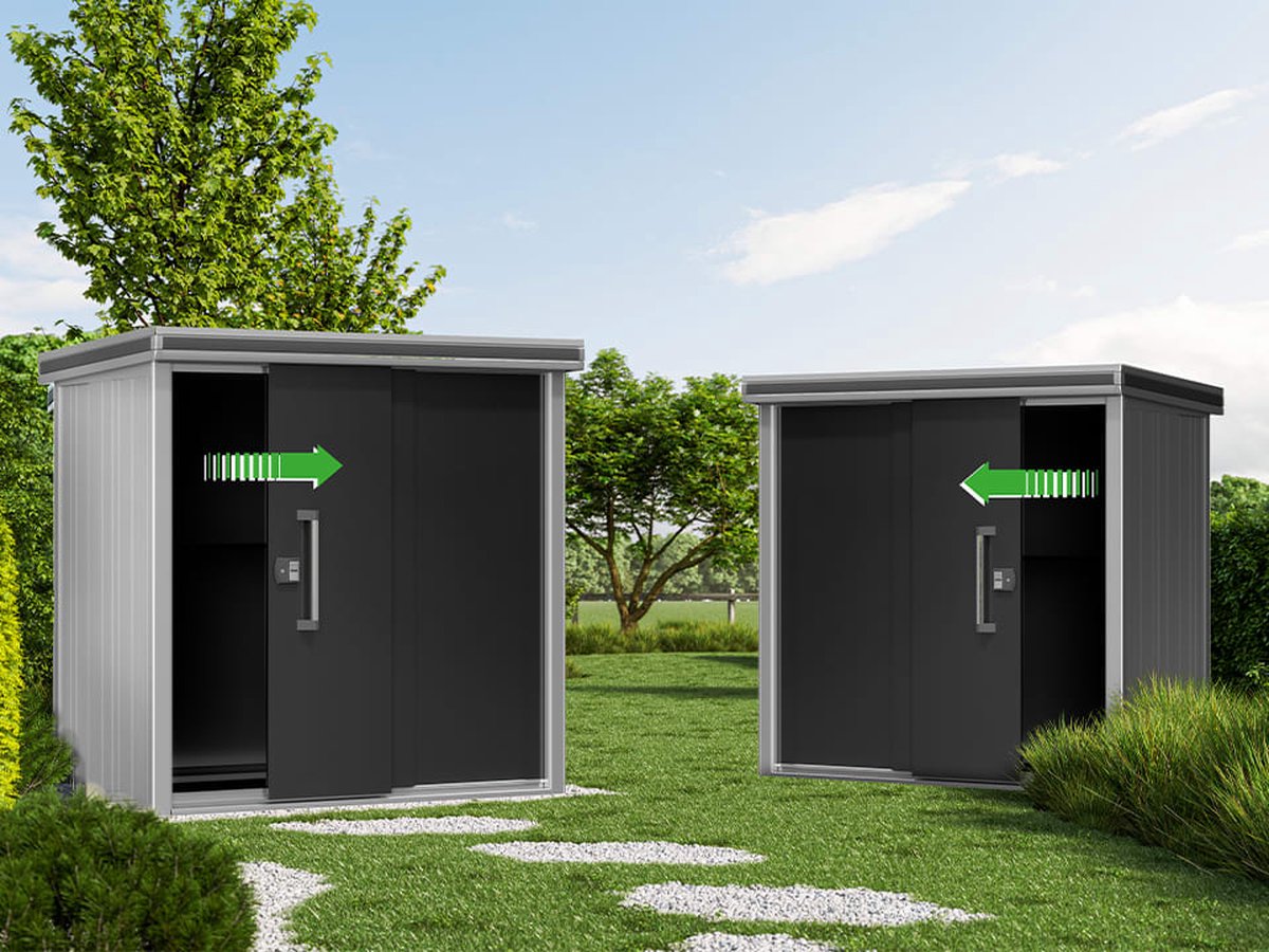 GFP Tuinschuur metalen tuinhuis 291x221x212 cm waterdicht schuurtje met ...