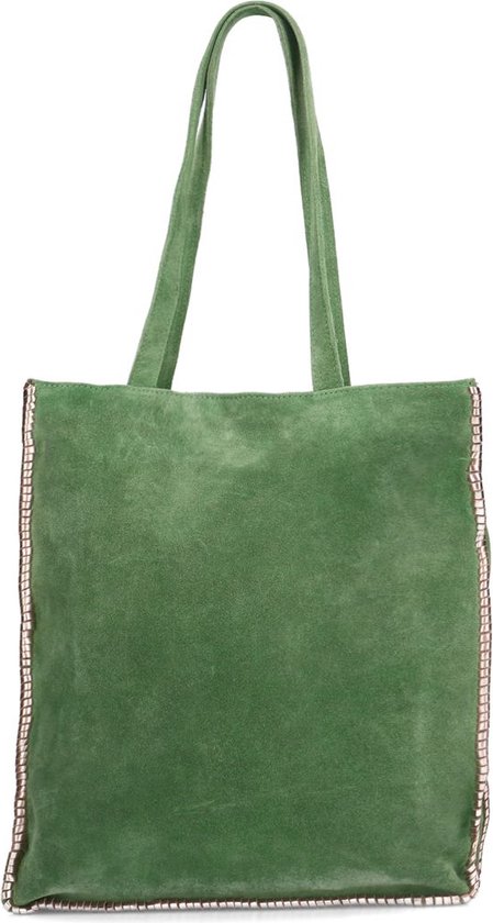 Manfield - Groene suède shopper | bol.com