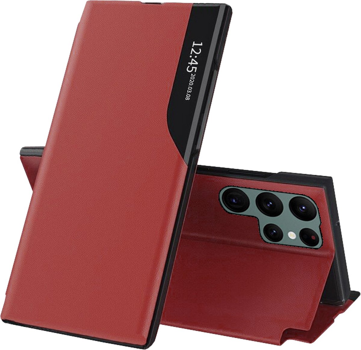 Techsuit - eFold Series - Samsung Galaxy S22 Ultra - Red | bol.com