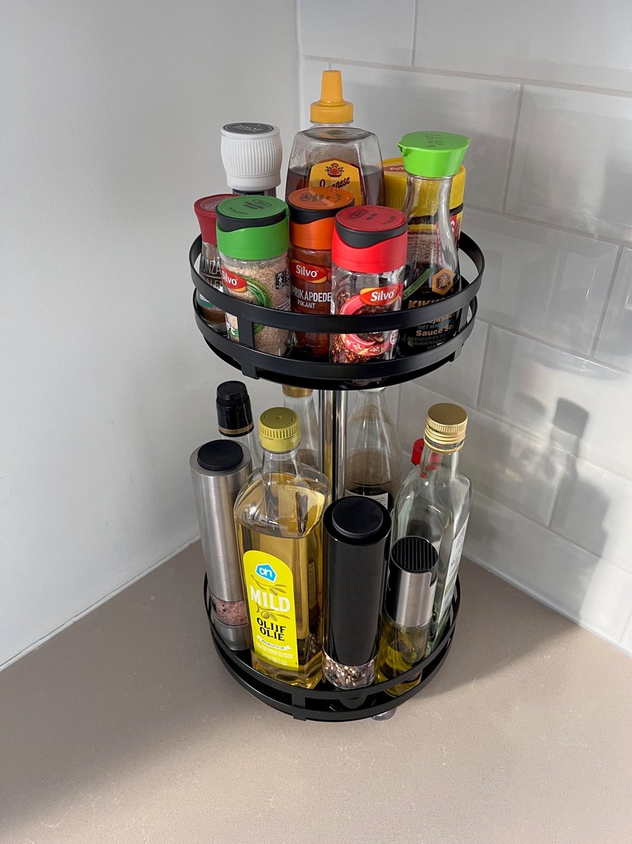 Keuken organizer - draaiplateau - keuken opberger - draaiend kruidenrek -... | bol.com