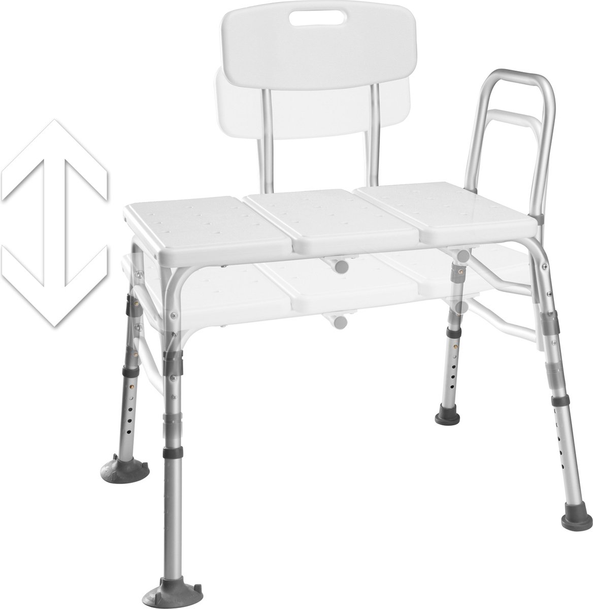 TecTake - banc de douche tabouret de douche avec dossier et accoudoir ...