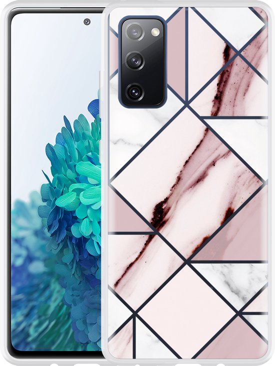 Hoesje Geschikt voor Samsung Galaxy S20 FE Roze Marmer | bol